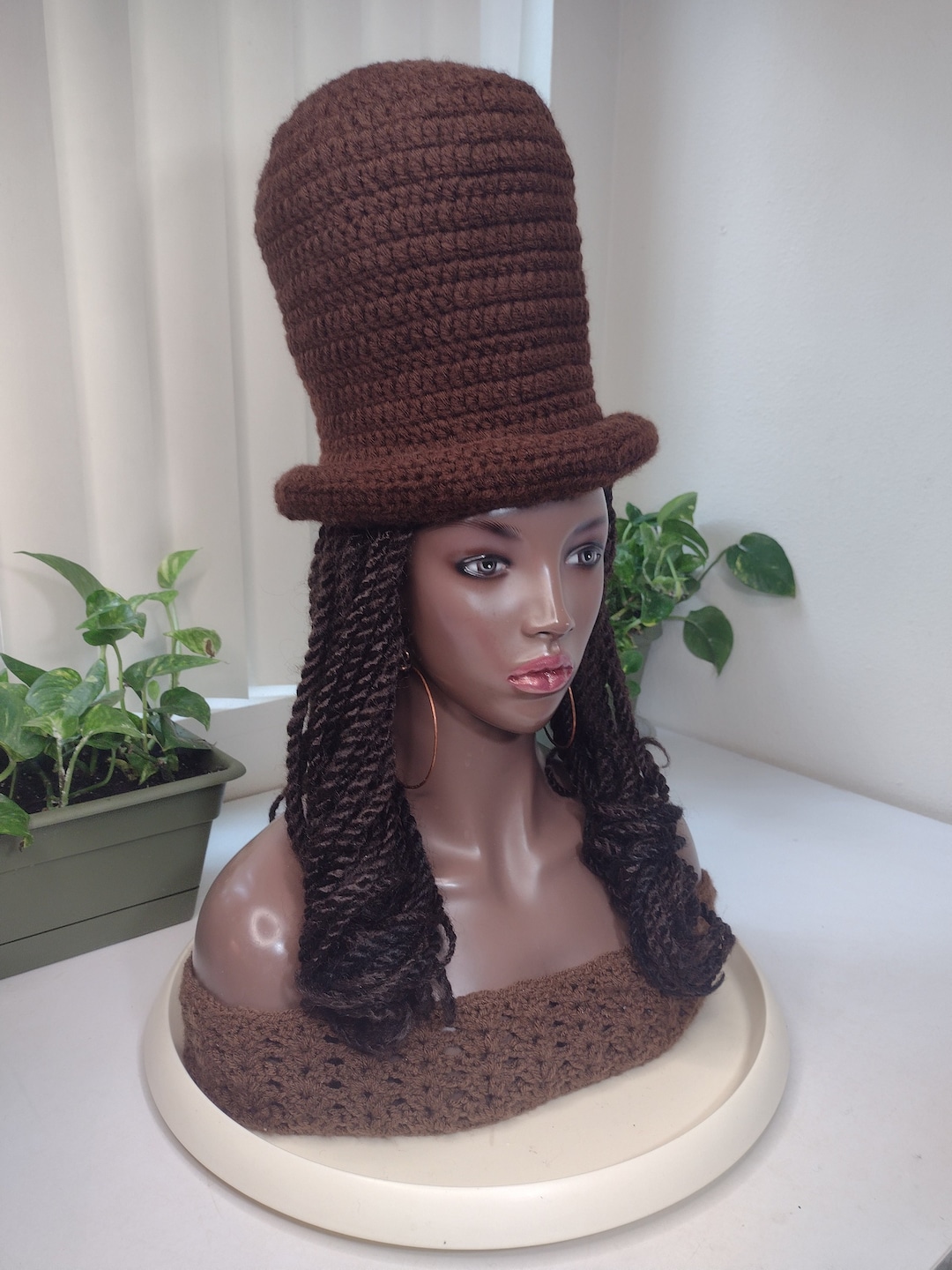 Brown B Bobby Tall Rasta Roll Brim Top Hat / Red Yellow Green / 90s ...