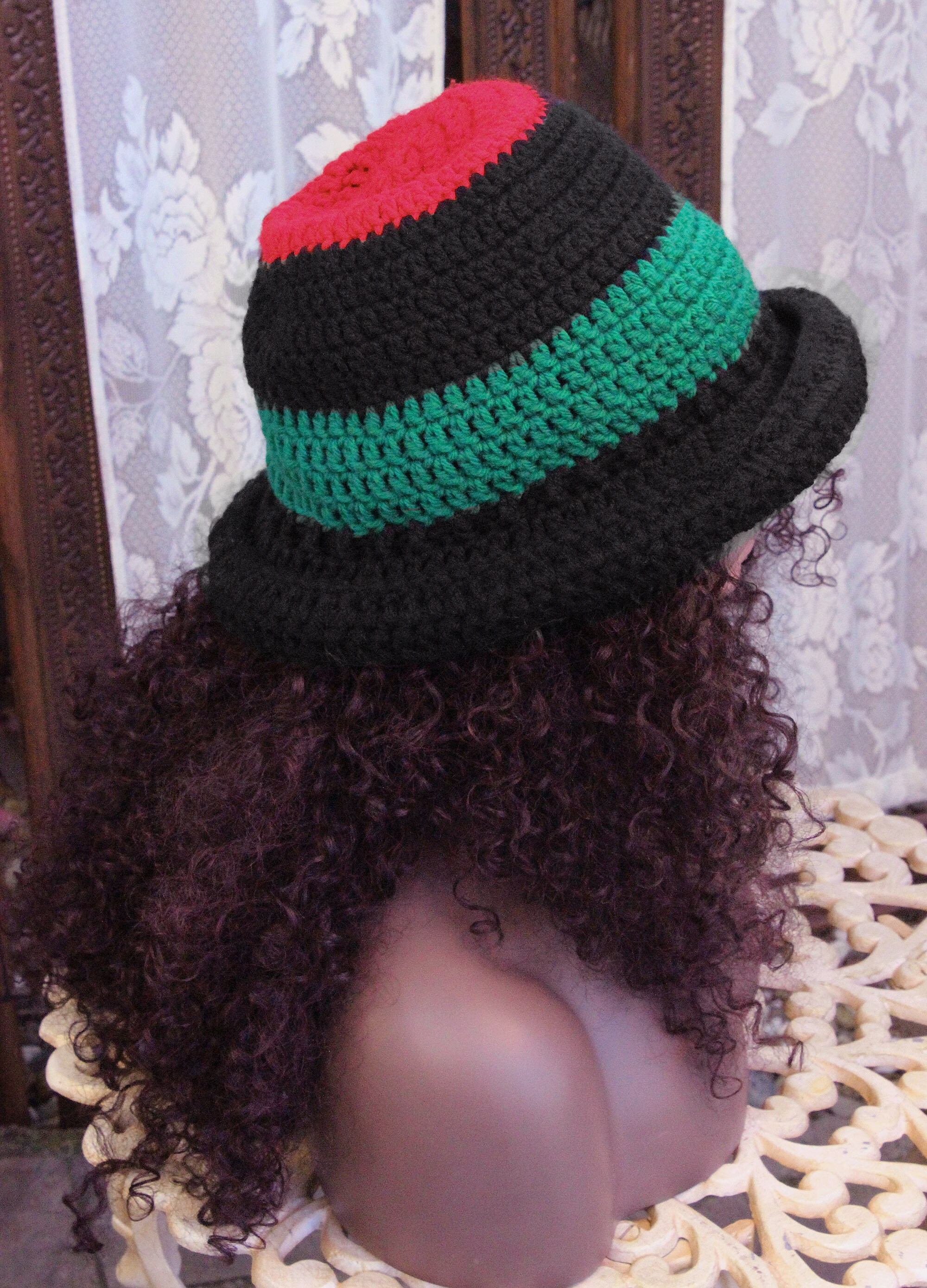 Roll Brim Rasta Bucket Hat Rolled Brim Hats for Locs | Etsy