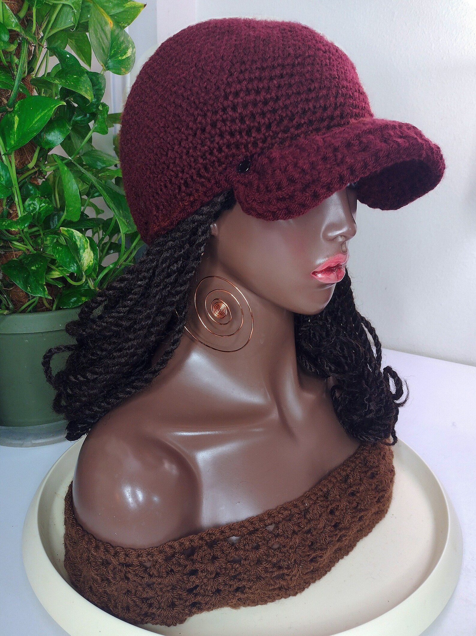 Crochet Baseball Hat: Large Brim, Dreadlocks Fit, Adjustable - Etsy