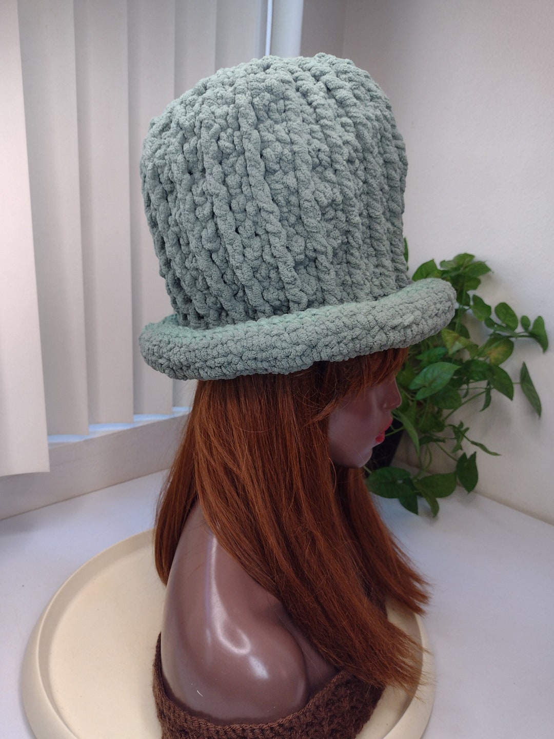 Chunky Ribbed Rasta Top Hat: Deluxe Roll Brim, Adjustable Fit - Etsy
