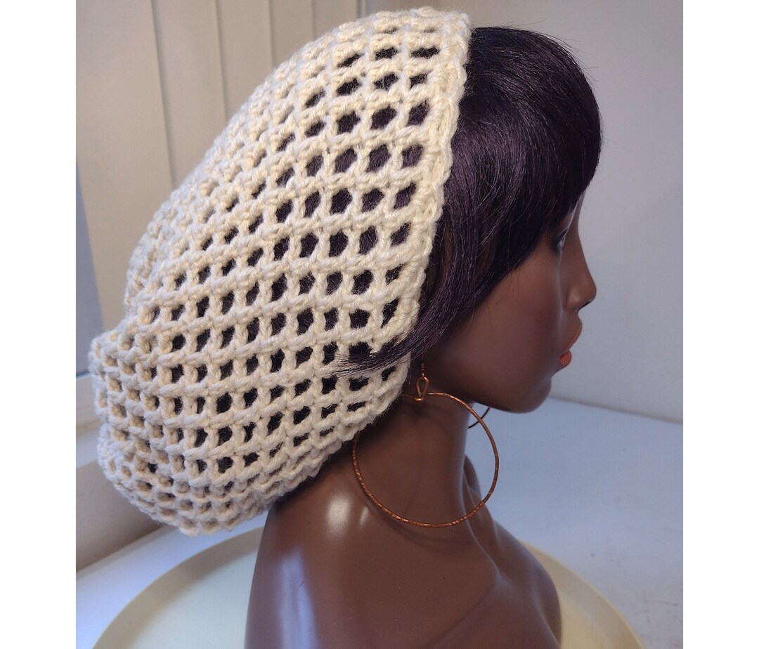 White M Mesh Crochet Tam / 50+ Colors / Large Net Tam / Mesh Hat ...