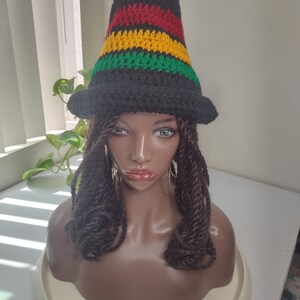 Brown B Bobby Tall Rasta Roll Brim Top Hat / Red Yellow Green / 90s ...