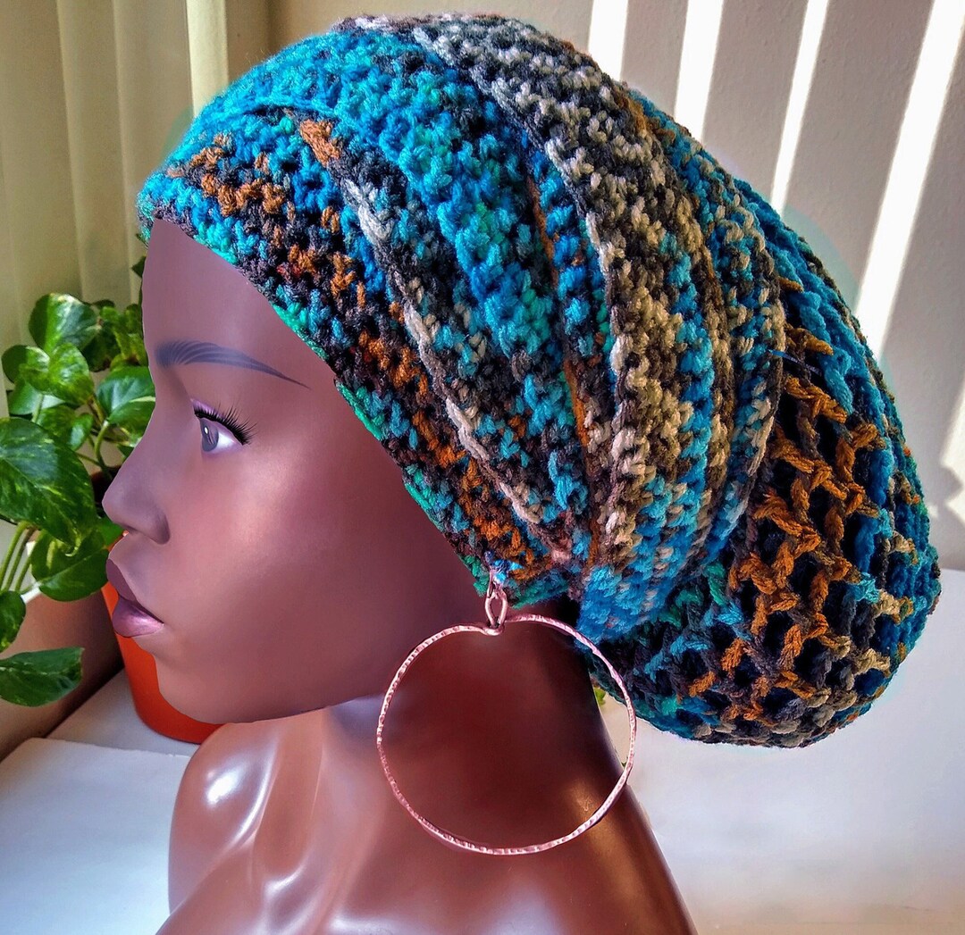 Deluxe Acrylic Knit Head Wrap, Long Dreads Tam, Fits 21-27" Head - Etsy