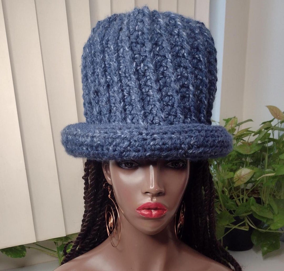 Deluxe Roll Brim Top Hat Rasta Tam / Brown Beige Turquoise Blue Red ...