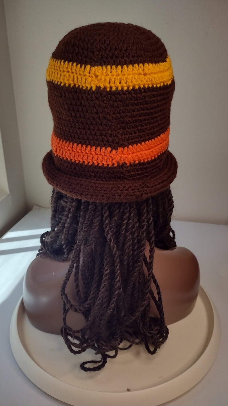 Striped Rasta Tam Hat: Acrylic Roll Brim, Dreadlock Style - Etsy