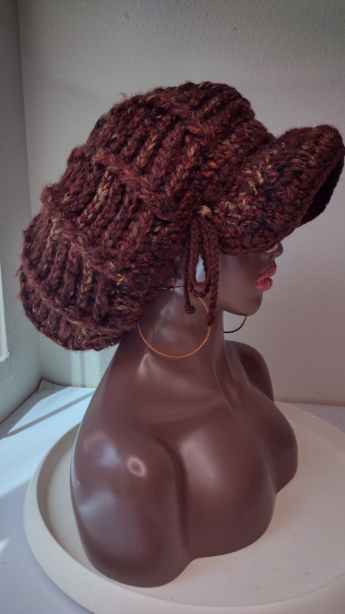 Wool Newsboy Applejack Dreadie Rasta Tam / XL Mushroom Chunky - Etsy