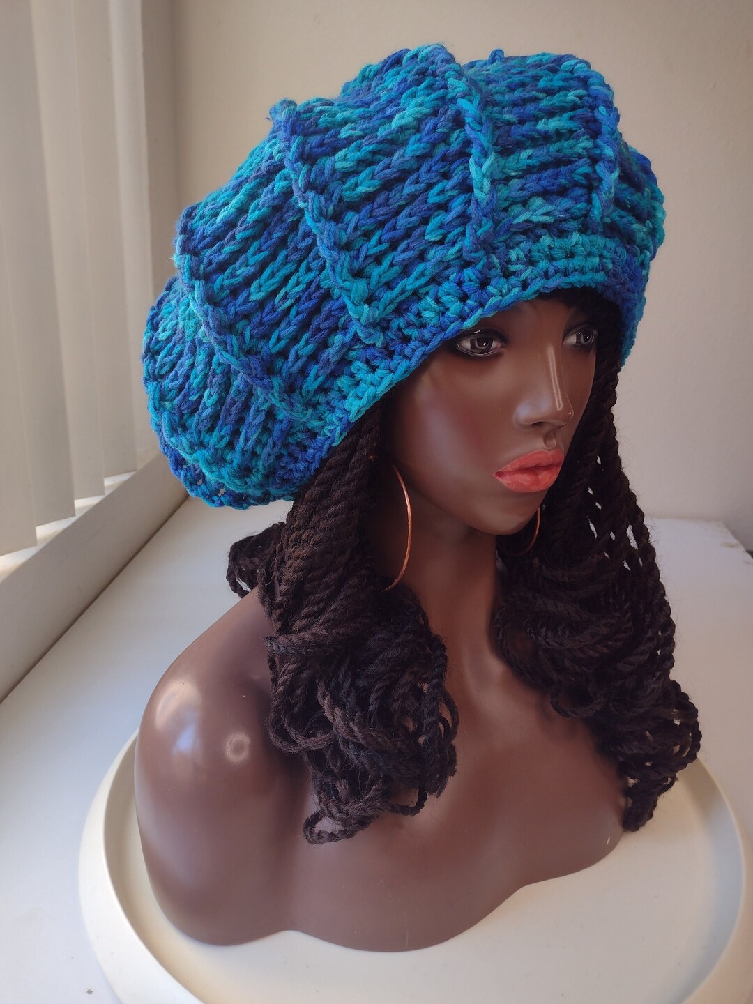 L Bloom Beret / 30 Colors / Macaw Blue / Satin Edges / XL Extra Large ...