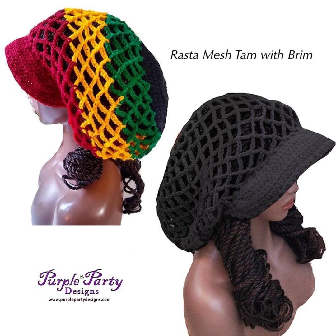 Red Yellow Green Extra Large XXL L Mesh Hat Brim Rasta Tam Big African ...
