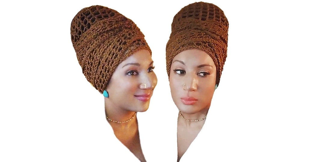 Cinnamon Brown Crochet Lace Mesh Head Wrap / Unisex Men's Women's ...