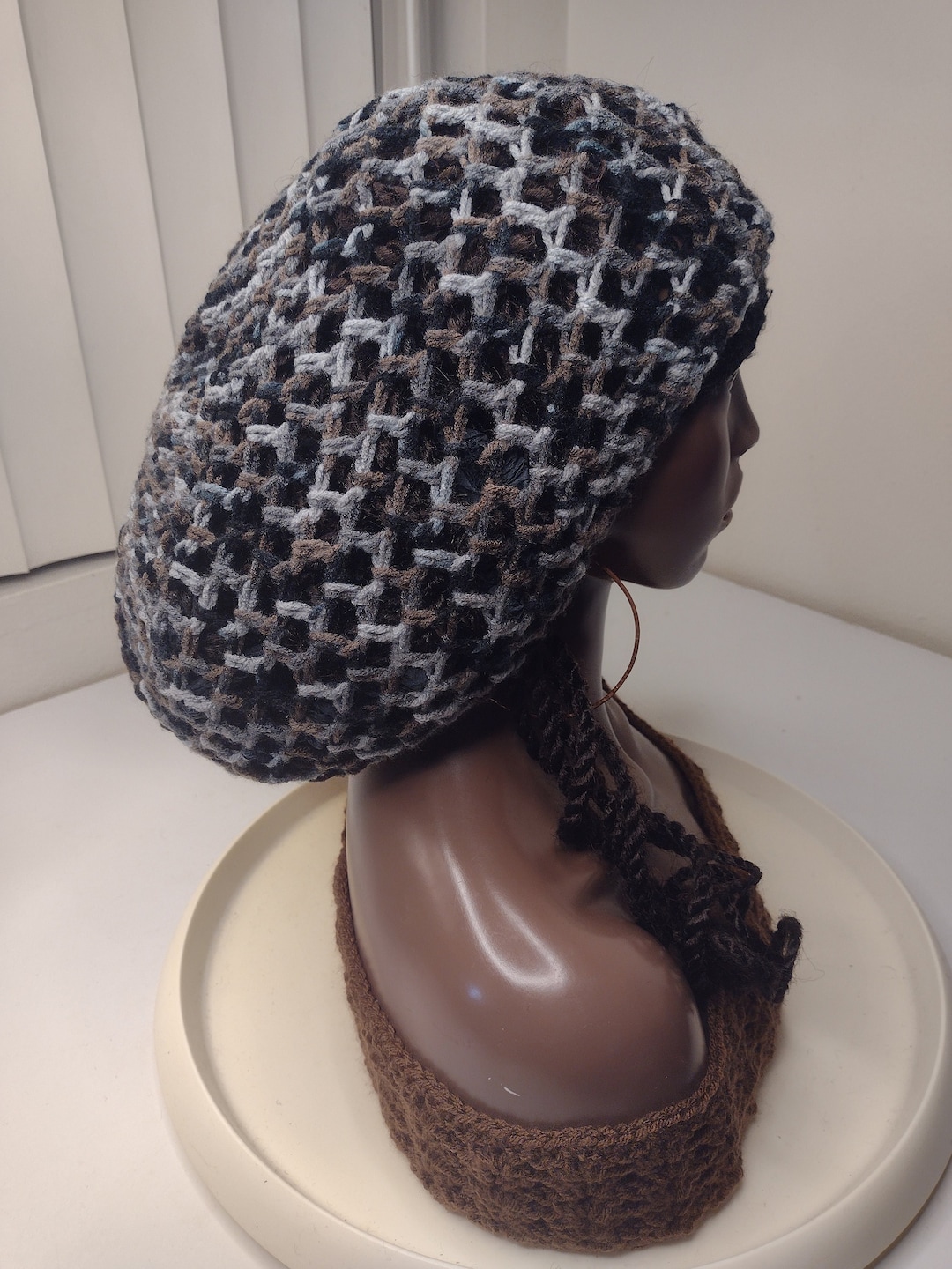 Blue Storm M Mesh Crochet Rasta Tam / 50 Colors / Large Net Tam / Mesh ...