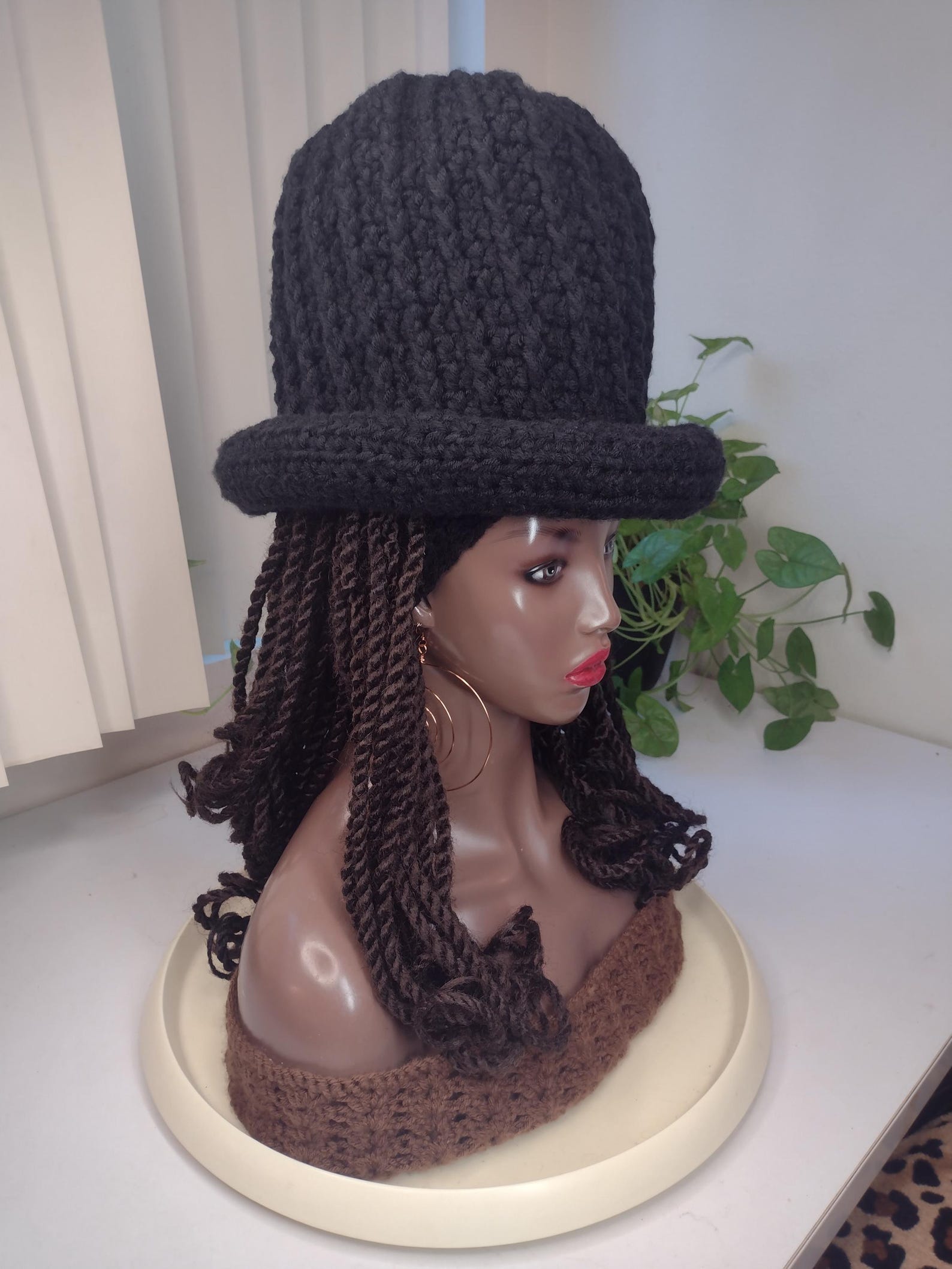 Deluxe Rasta Tam Top Hat: Ribbed Acrylic Roll Brim - Black, Red, Yellow ...