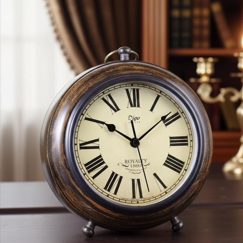Wooden Antique Desk Clock - Etsy