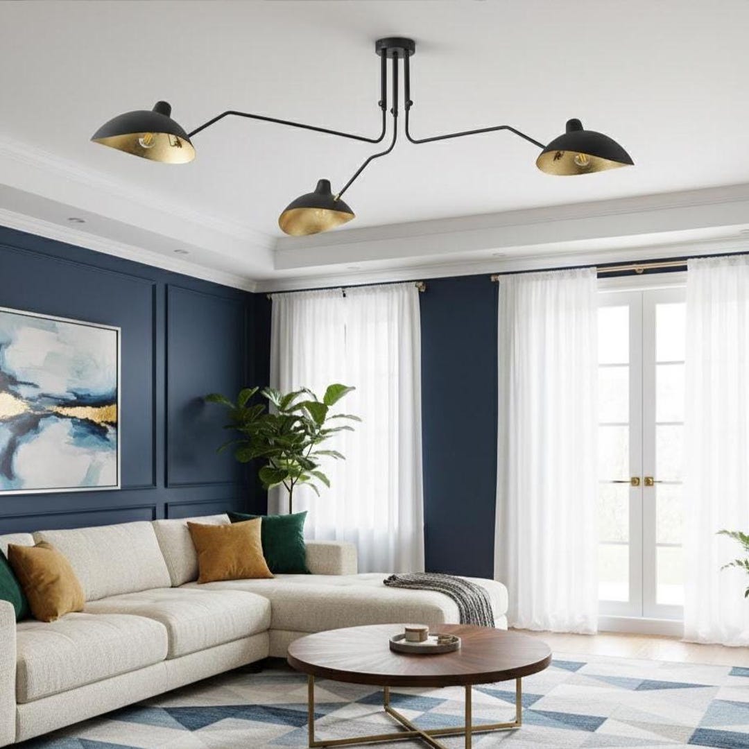 Chandelier Lighting Mid Century Modern Ceiling Light 3 Arms Light ...