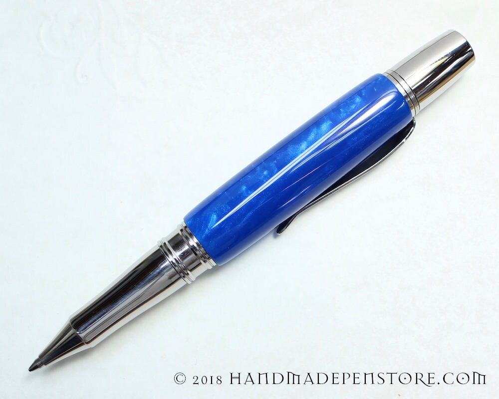 DYNA BLUE Acrylic and Stainless Steel Handmade Pen in Liberty Style - Etsy