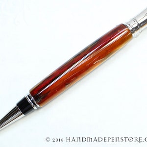 ANTIQUE GOLD Acrylic Pen With Rhodium - Handmade Pen in Parker Duofold ...