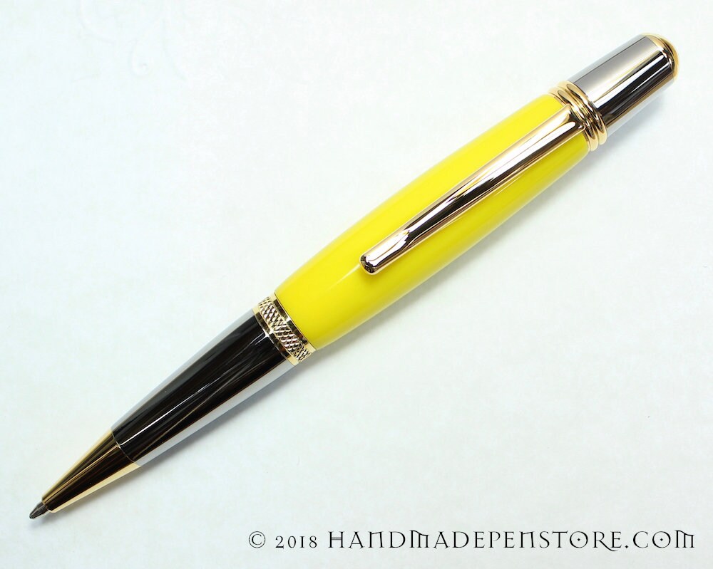 MANDARIN YELLOW Acrylic Pen With Black Titanium/titanium Gold in Sierra ...