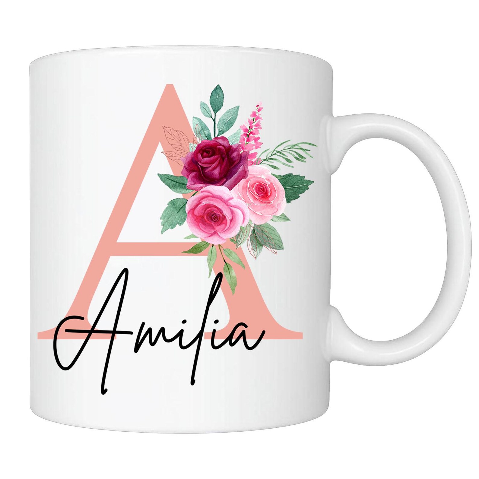 Personalised Name Mug Gift for Him Gift for Her Initial Name Mug Work ...