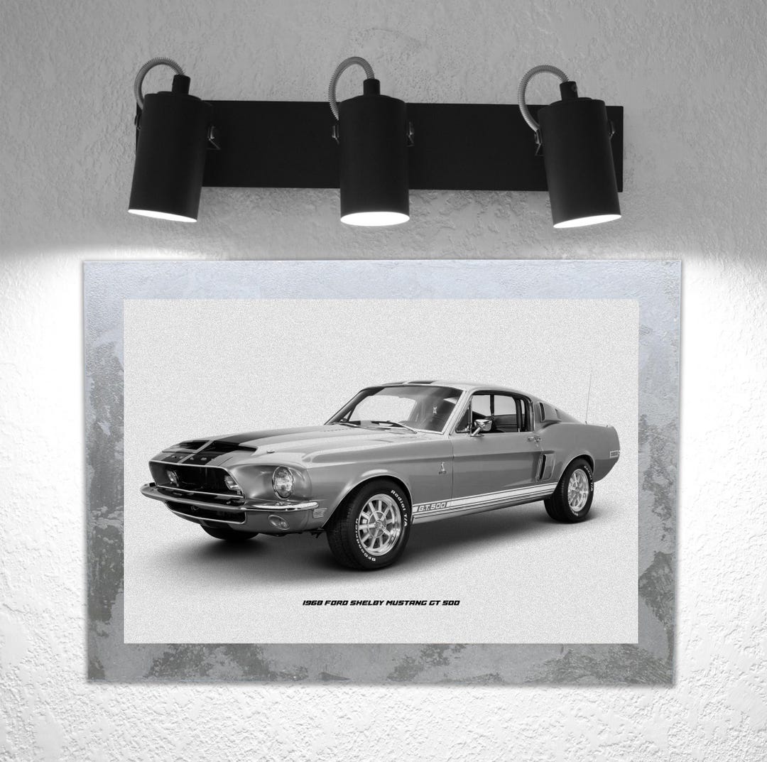 1968 Ford SHELBY MUSTANG GT 500 | Print on Metal | Amazing Look | Wood ...