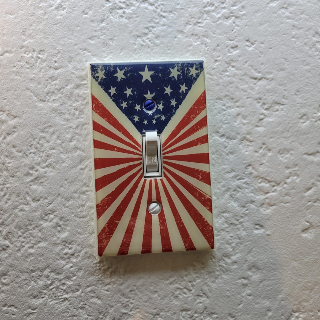 American Flag Switch Plate Cover: 3D Handmade Wall Decor - Etsy