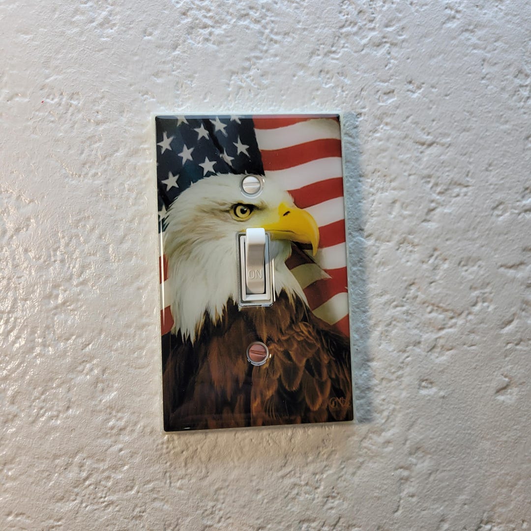 American Eagle Flag Switch Plate 3D Cover | Custom Decorative Switch ...