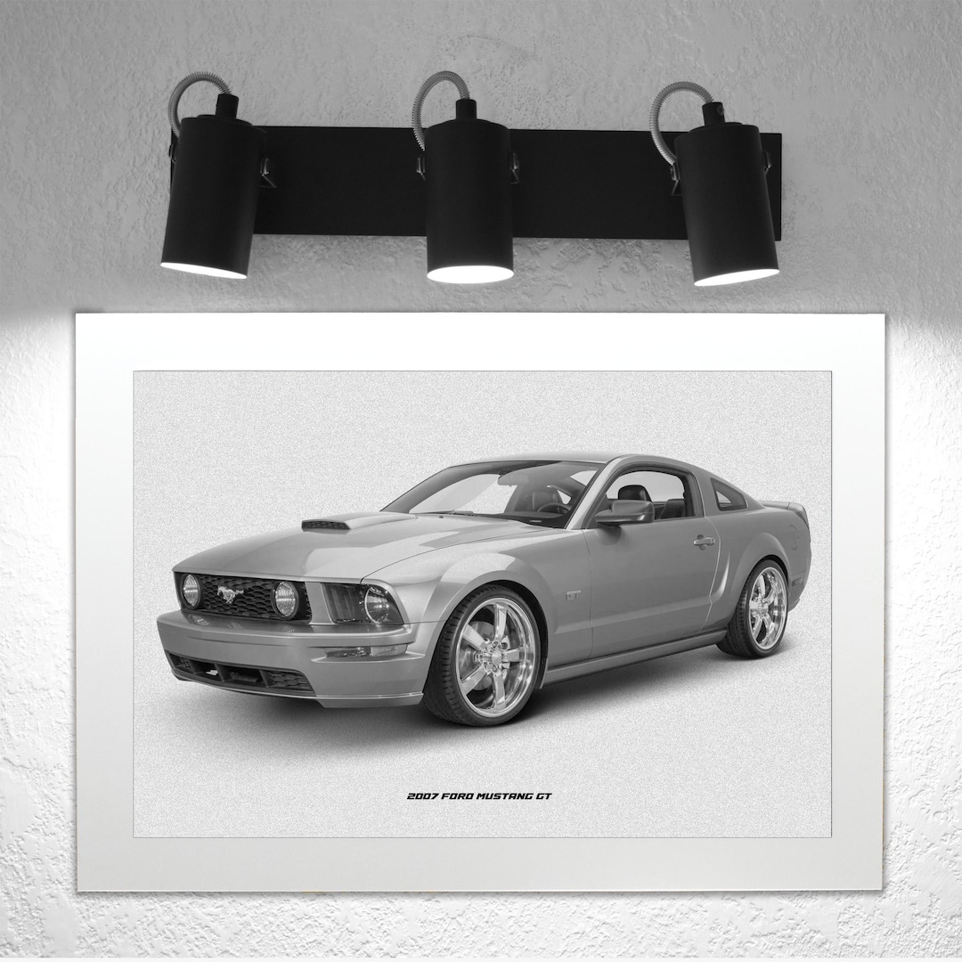2007 FORD MUSTANG GT | Print on Metal | Amazing Look | Wood Frame ...