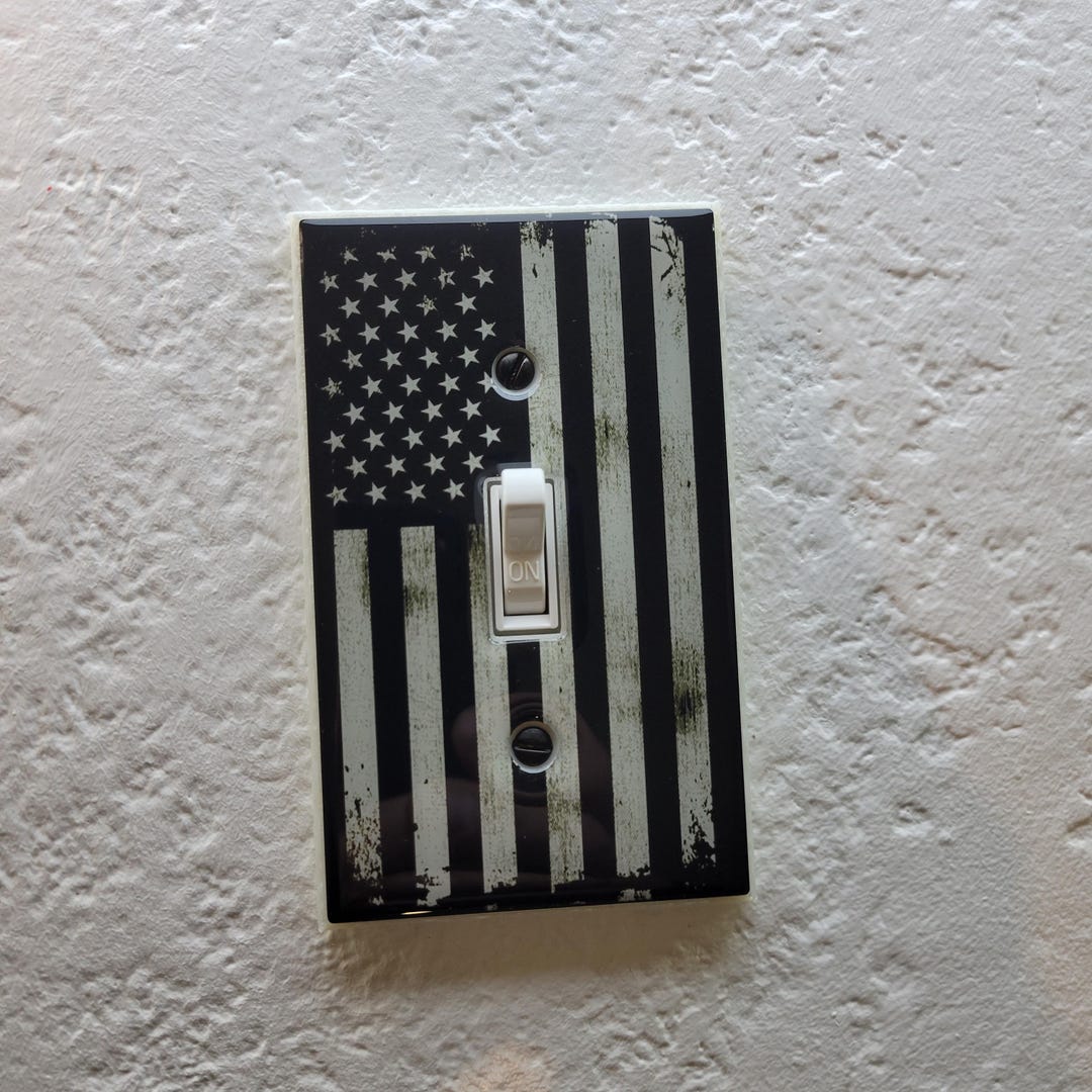 Grunge American Flag Switch Plate Cover: 3D Handmade Wall Decor - Etsy