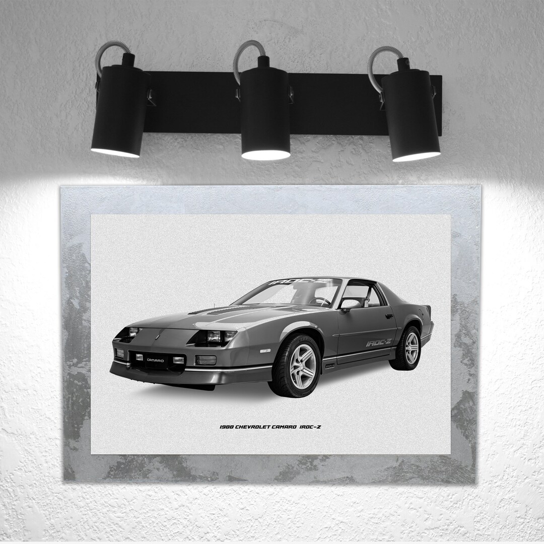 1988 Chevrolet Camaro IROC Z28 Metal Print: Handmade Wood Frame (10x14 ...
