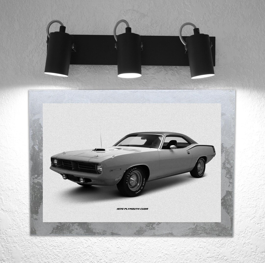 1970 PLYMOUTH CUDA | Print on Metal | Amazing Look | Wood Frame ...