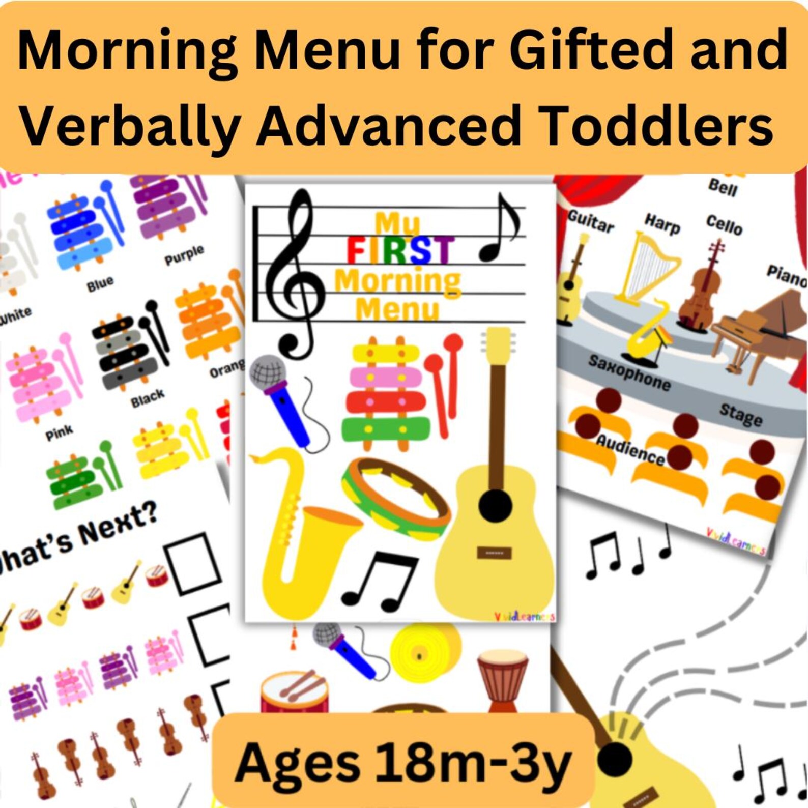 My First Morning Menu Music Theme Activity Book for Gifted Toddlers Age ...