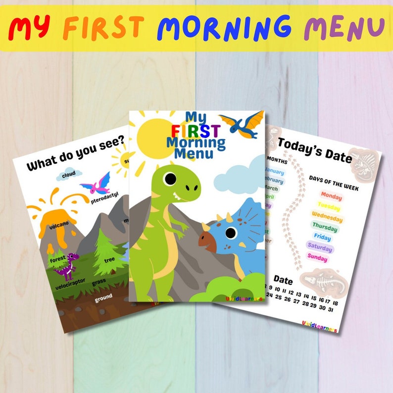 My First Morning Menu Dinosaur Theme Activity Book for Gifted Toddlers ...