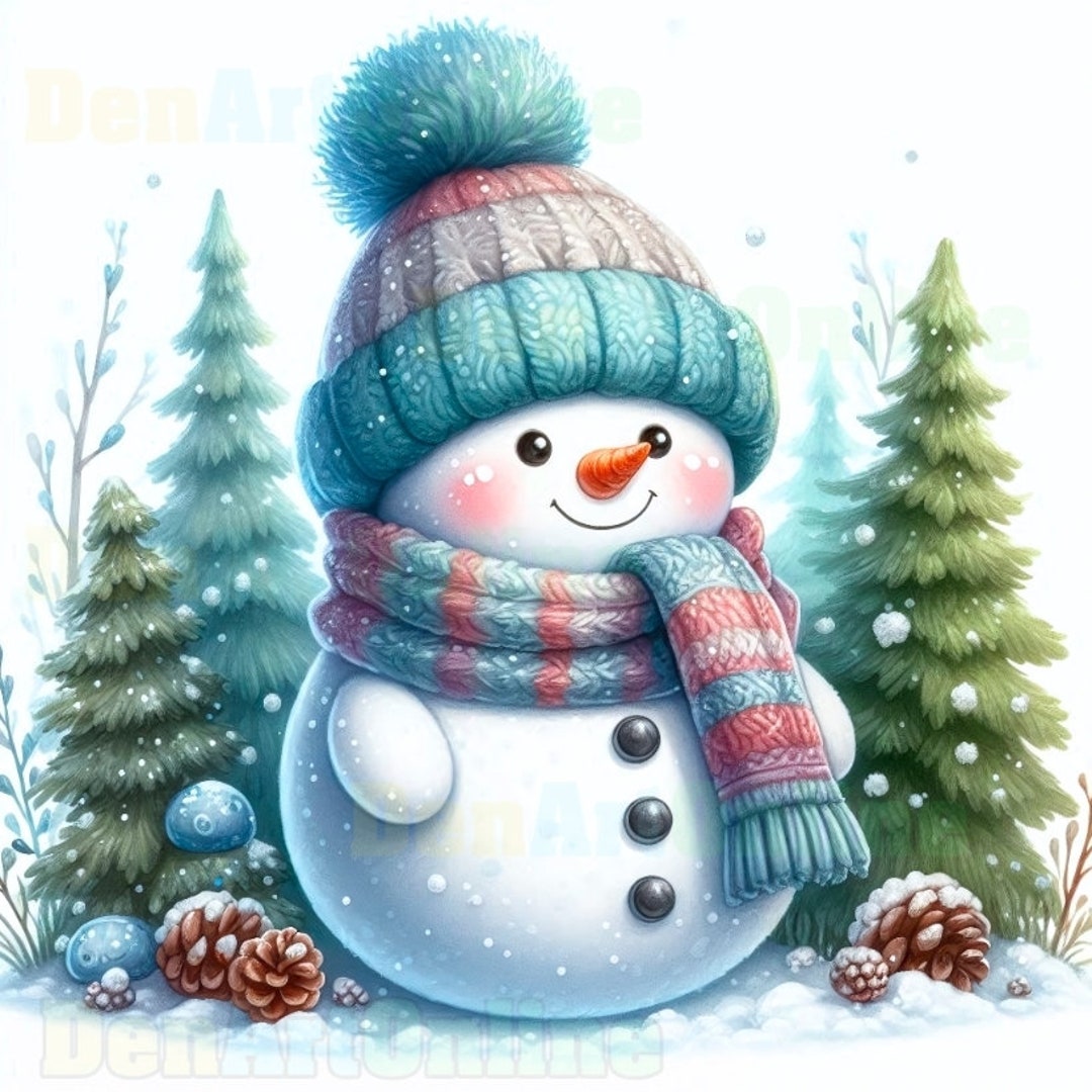 Cute Snowman Clipart, Adorable Snowman, 23 High-quality Designs, Winter ...