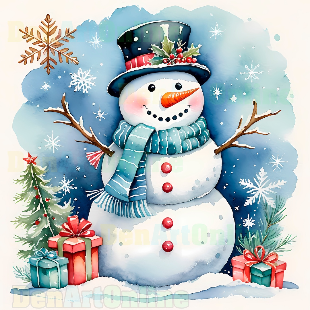 15 Snowman Clipart, Vintage Snowman Clipart, Christmas Clipart ...