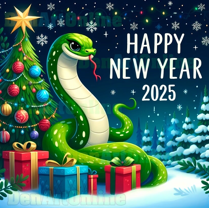2025 Snake Year Happy New Year, Year of the Snake 2025, 20 JPG Images ...