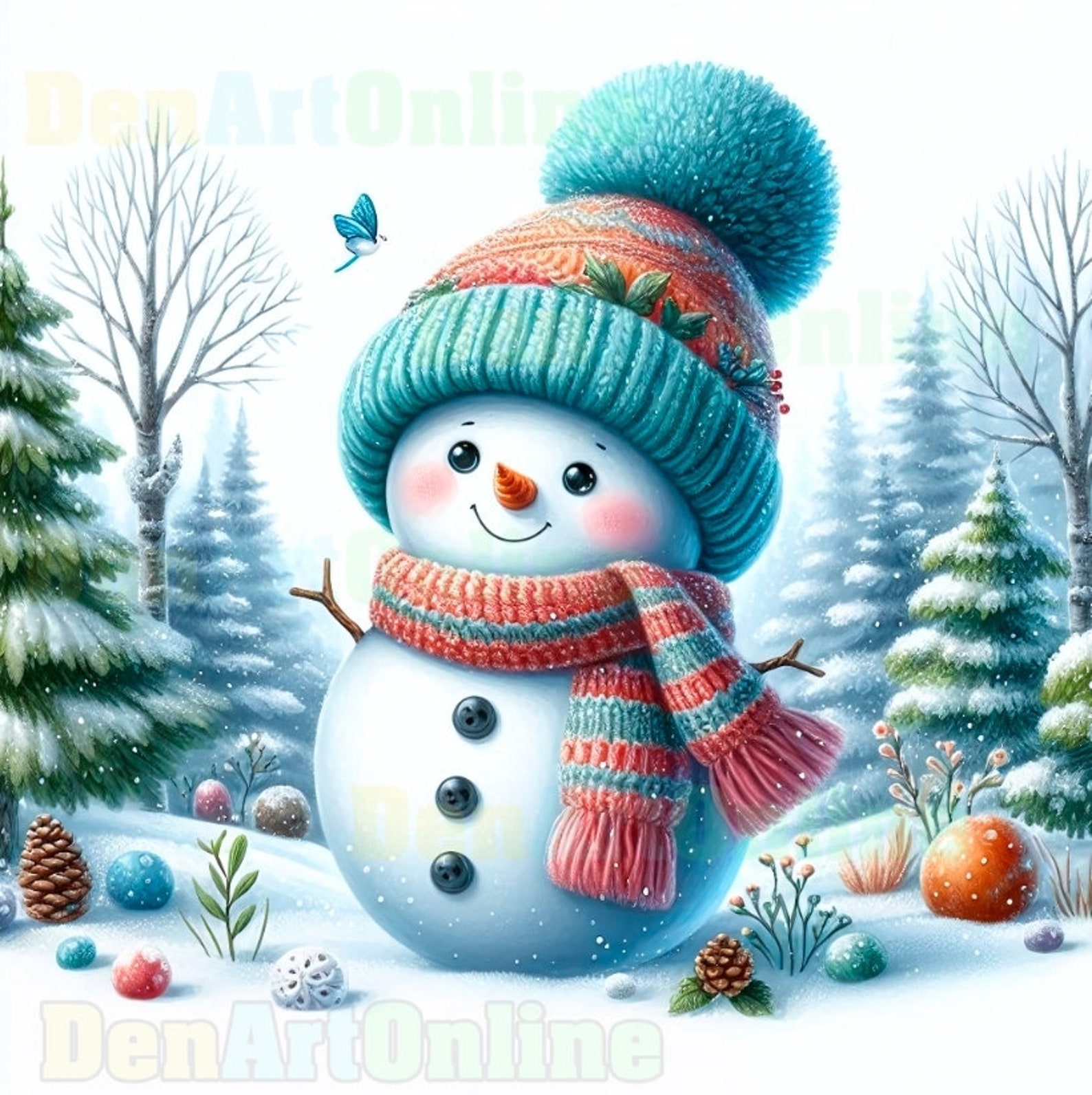Cute Snowman Clipart, Adorable Snowman, 23 High-quality Designs, Winter ...