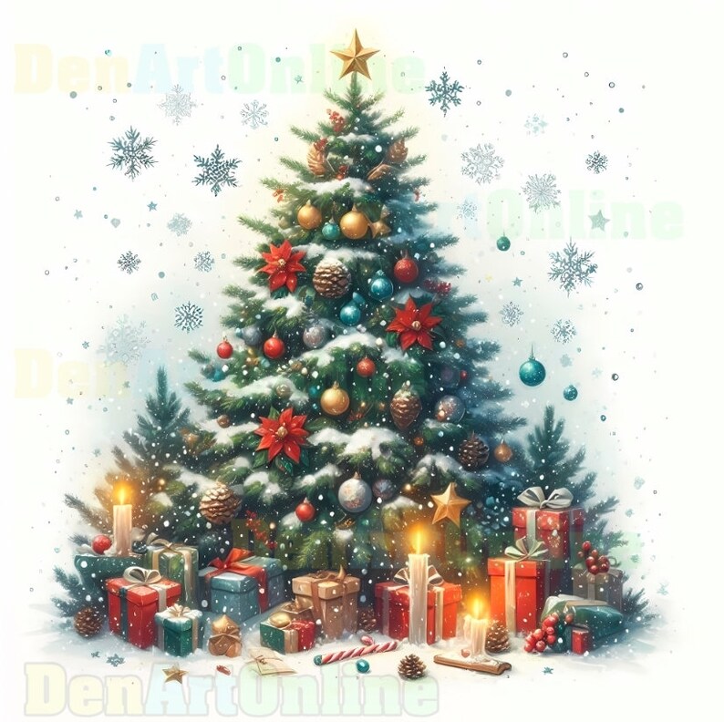 Christmas Trees Clipart: Holiday Digital Art (31 JPG) - Etsy