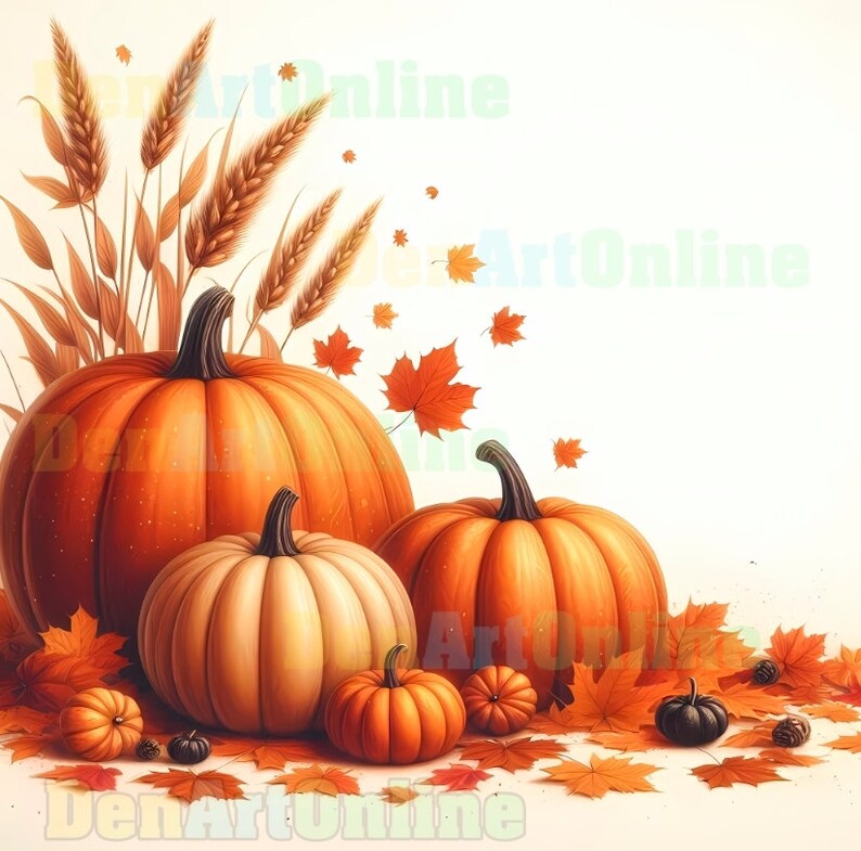 Pumpkin Clipart: Autumn Harvest Scenes (digital Download) - Etsy