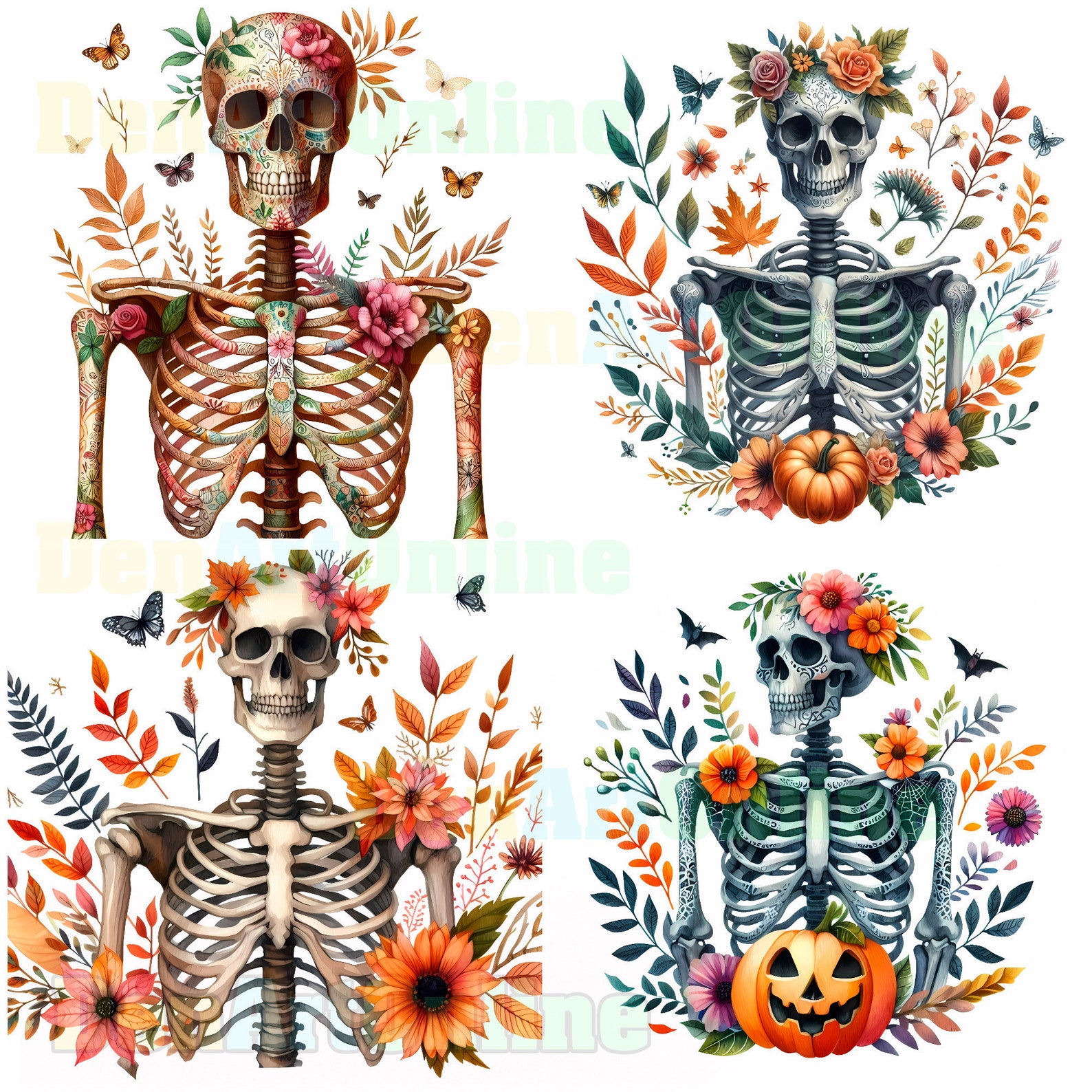 Halloween Skeleton 22 JPG - 300 DPI, Fall, Pumpkin, Spooky Season, the ...