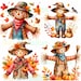 Cute Scarecrow Clipart Bundle, Fall Autumn Thanksgiving Clipart, 21 JPG ...