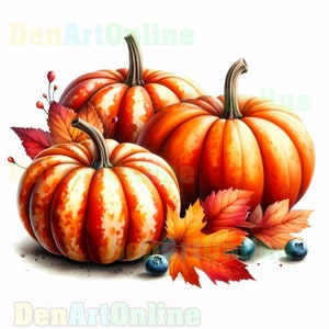 Autumn Pumpkin Clipart, 18 High Quality JPG, Fall Season, Thanksgiving ...