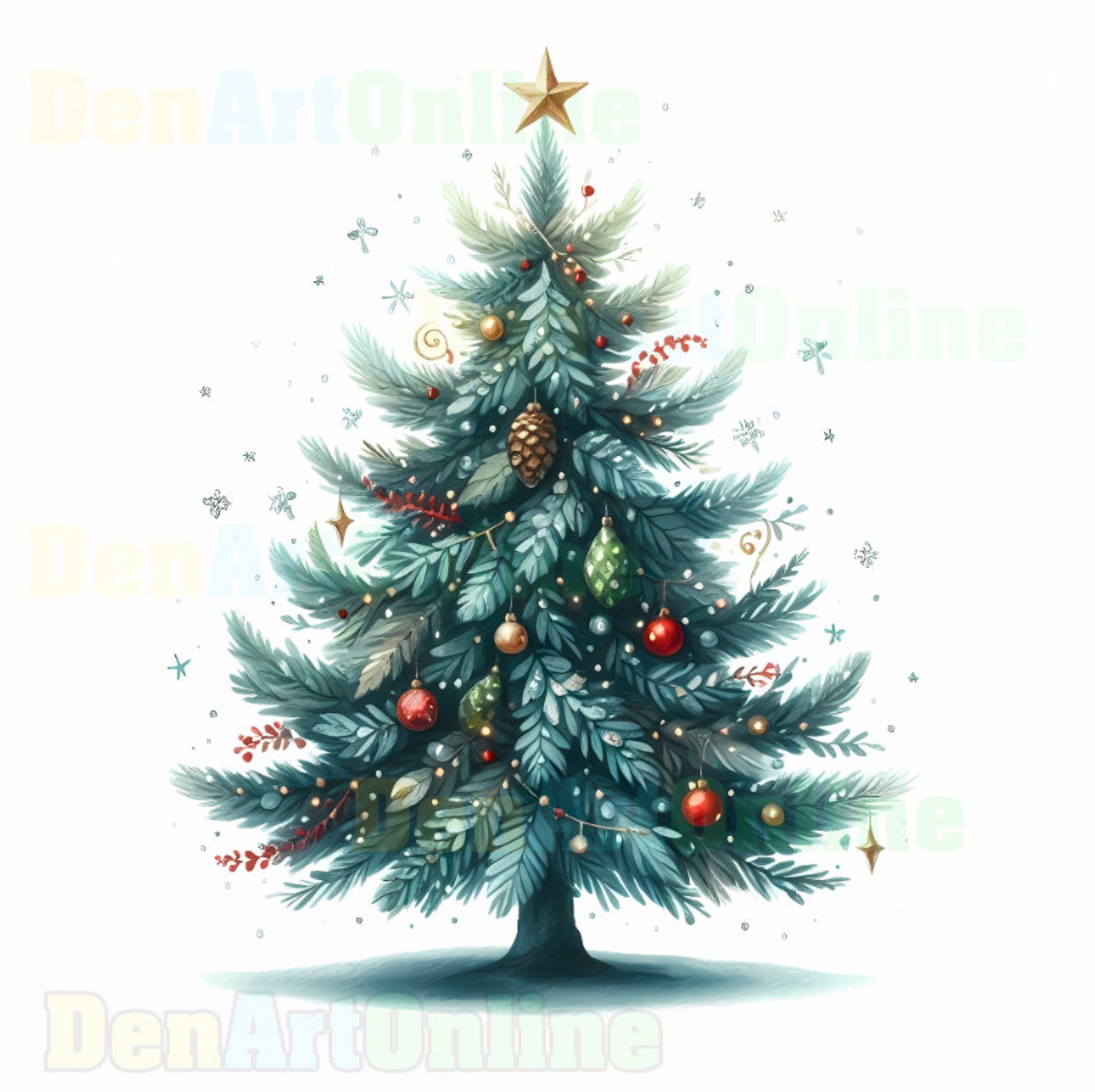 Christmas Trees Clipart: Holiday Digital Art (31 JPG) - Etsy