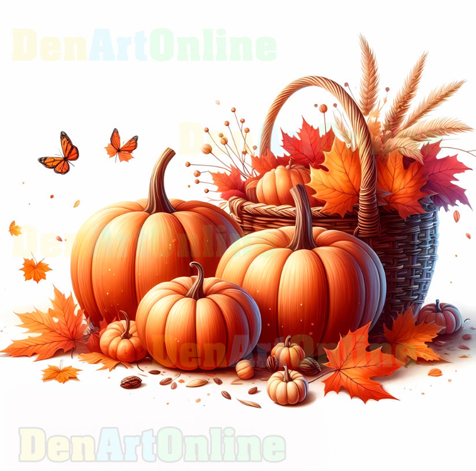 Pumpkin Clipart: Autumn Harvest Scenes (digital Download) - Etsy