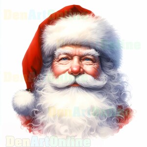 Portrait of Santa Claus Clipart Bundle 16 High Quality Watercolor JPG ...