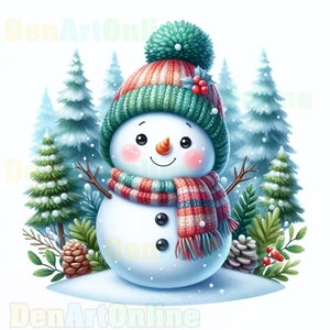 Cute Snowman Clipart, Adorable Snowman, 23 High-quality Designs, Winter ...