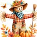 Cute Scarecrow Clipart Bundle, Fall Autumn Thanksgiving Clipart, 21 JPG ...