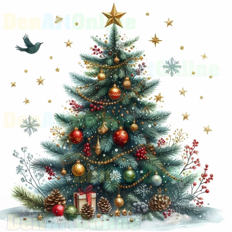 Christmas Trees Clipart: Holiday Digital Art (31 JPG) - Etsy