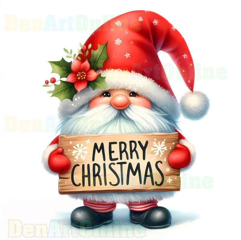 Merry Christmas Gnomes Clipart, 17 High Quality JPG, Snowman Gnomes ...