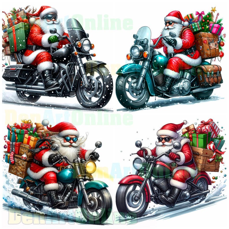 Christmas Motorcycle, Santa Claus on Motorcycle 33 JPG, Santa Biker ...