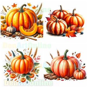 Autumn Pumpkin Clipart, 18 High Quality JPG, Fall Season, Thanksgiving ...