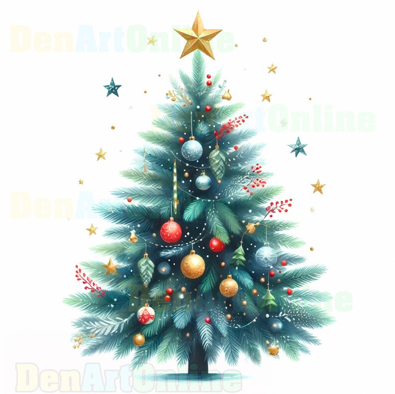 Christmas Trees Clipart: Holiday Digital Art (31 JPG) - Etsy