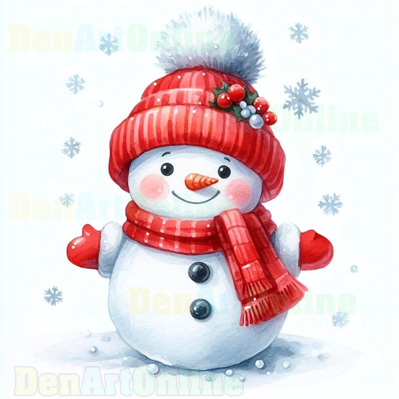 Cute Snowman Clipart, Adorable Snowman, 23 High-quality Designs, Winter ...